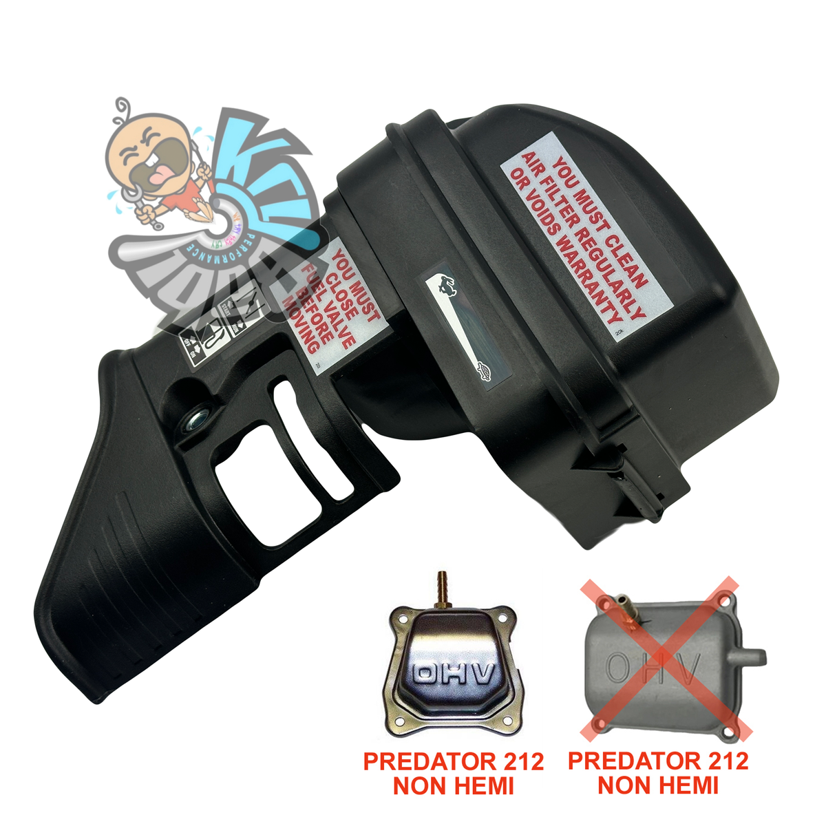 PREDATOR Air Filter Box 212cc non-hemi Brand New take off 69730 9 gal ...